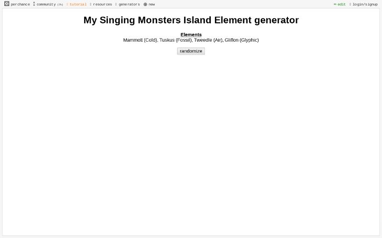 My Singing Monsters Island Element generator