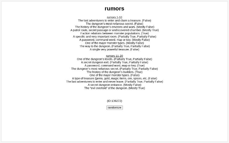 rumors ― Perchance Generator