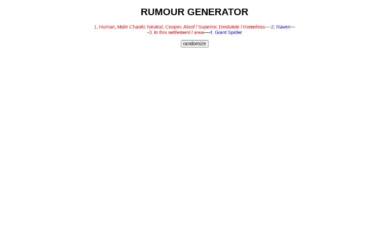 RUMOUR GENERATOR