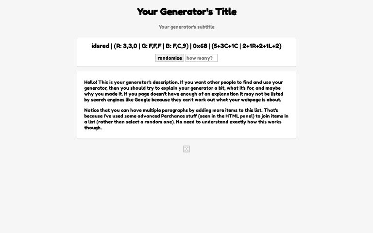 Basic Template ― Perchance Generator