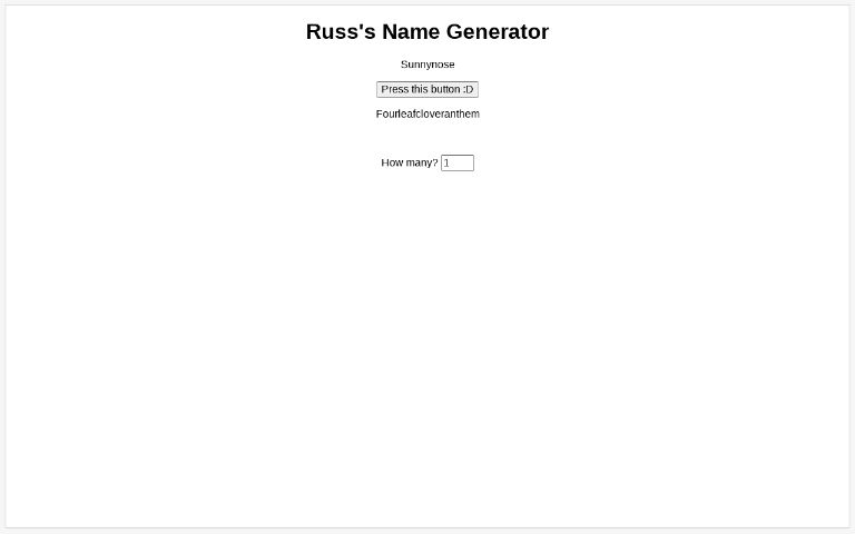 Russ's Name Generator