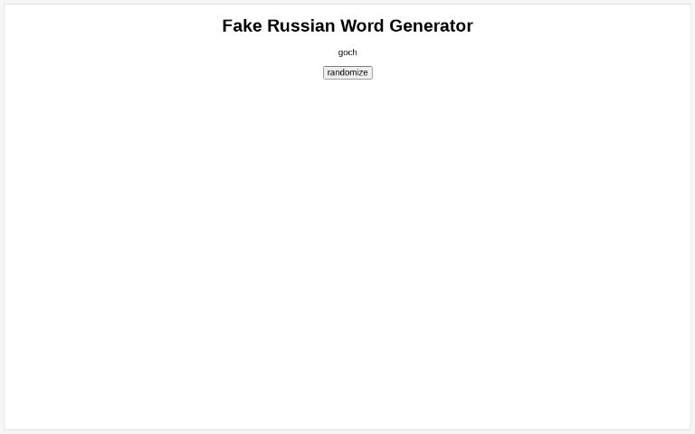 Fake Russian Word Generator