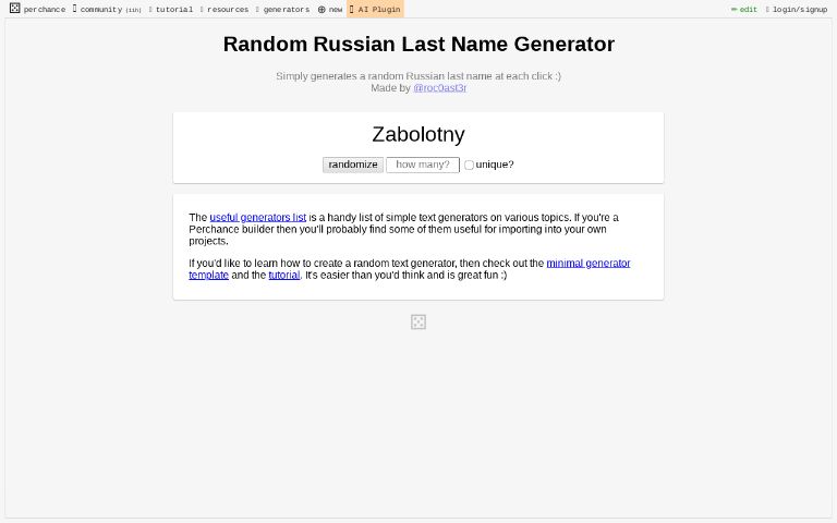 Random Russian Last Name Generator