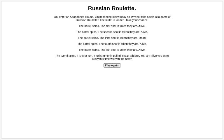 Russian Roulette. ― Perchance Generator