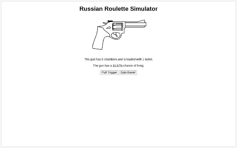 Russian Roulette Simulator ― Perchance Generator