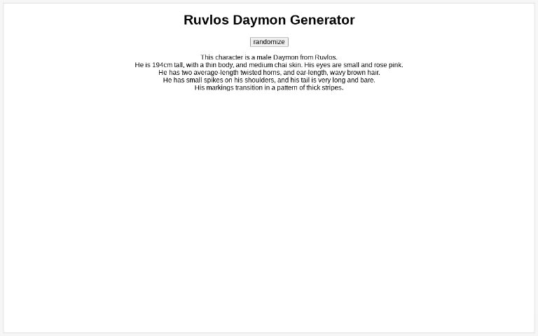 Ruvlos Daymon Generator
