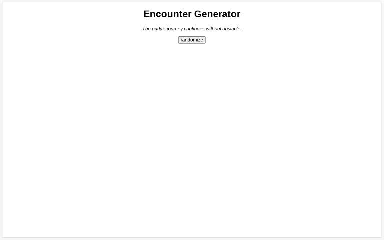 Encounter Generator