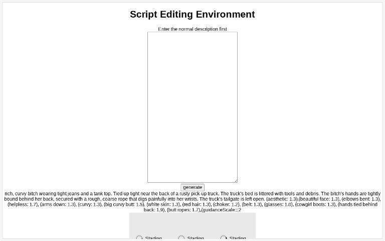 Script Editing Environment ― Perchance Generator