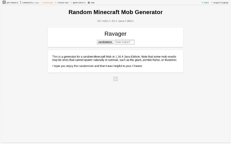 Random Minecraft Mob Generator