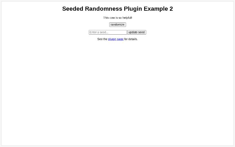Seeded Randomness Plugin Example 2