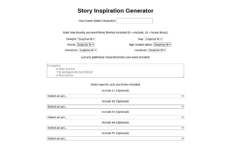 Story Inspiration Generator