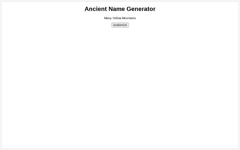 Ancient Name Generator