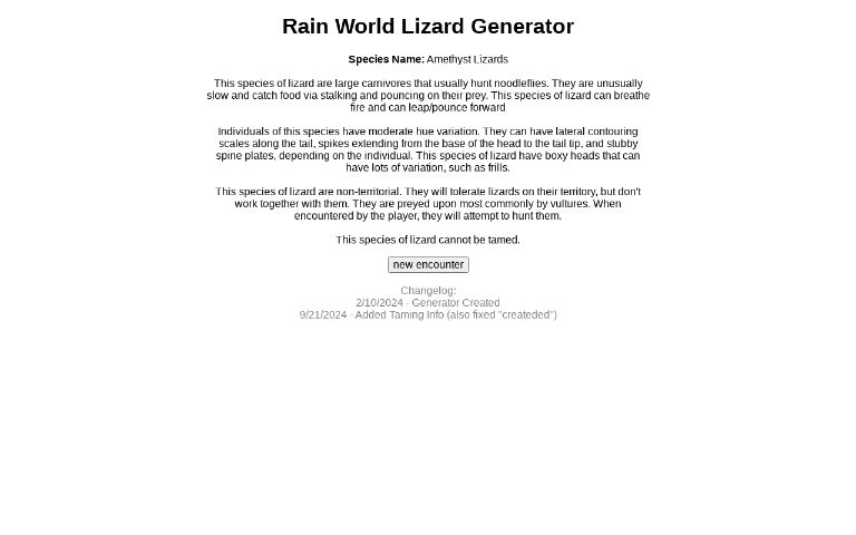 Rain World Lizard Generator