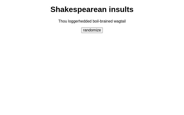 Shakespearean insults ― Perchance Generator