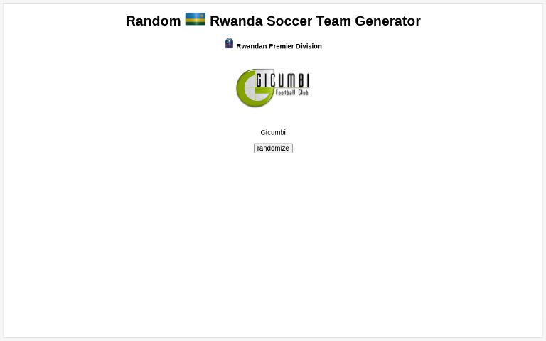 Random Rwanda Soccer Team Generator
