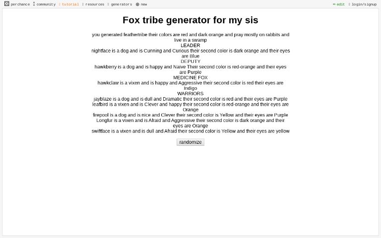 rweacf5gbp ― Perchance Generator