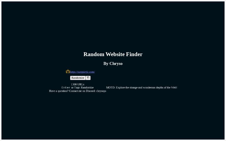 Random Website Finder ― Perchance Generator