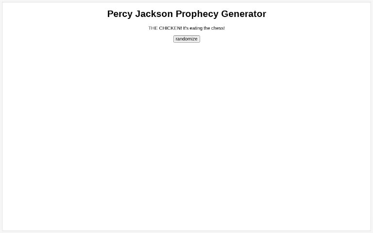 Percy Jackson Prophecy Generator