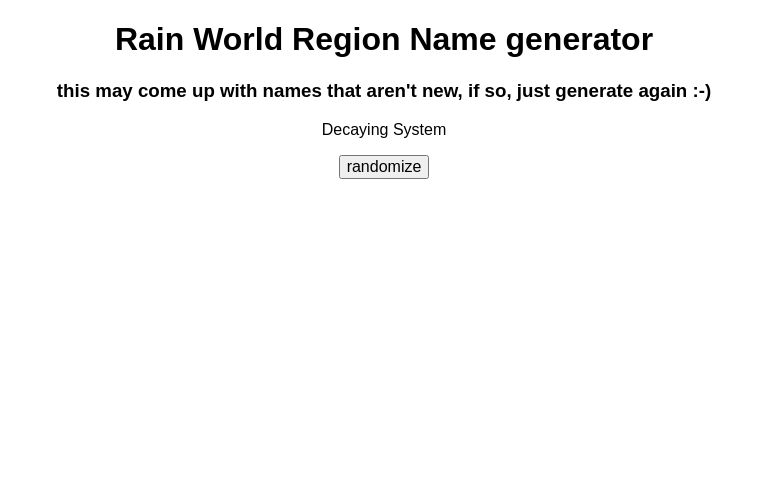Rain World Region Name generator