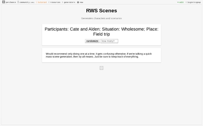 RWS Scenes ― Perchance Generator