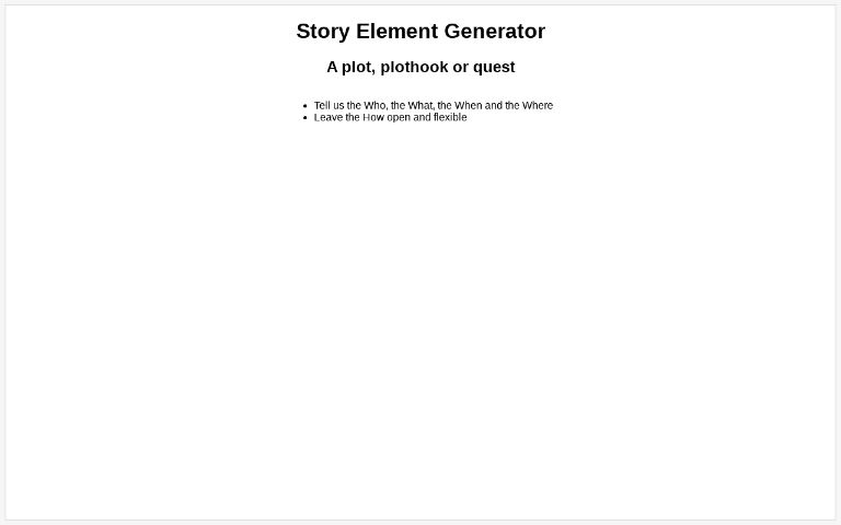 Story Element Generator