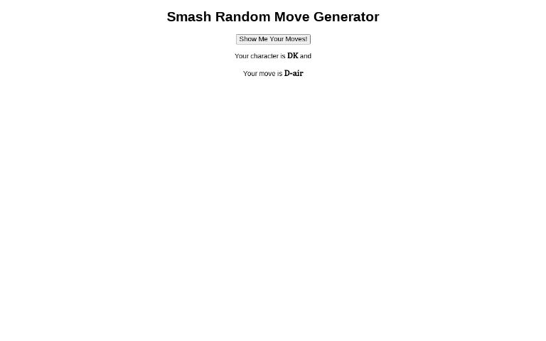 Smash Random Move Generator