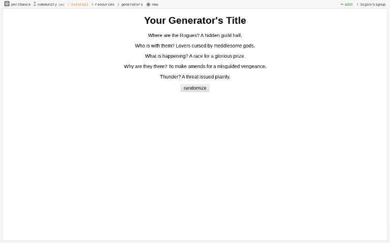 Minimal ― Perchance Generator