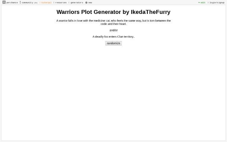 Warriors Plot Generator by IkedaTheFurry