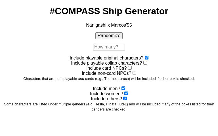 #COMPASS Ship Generator