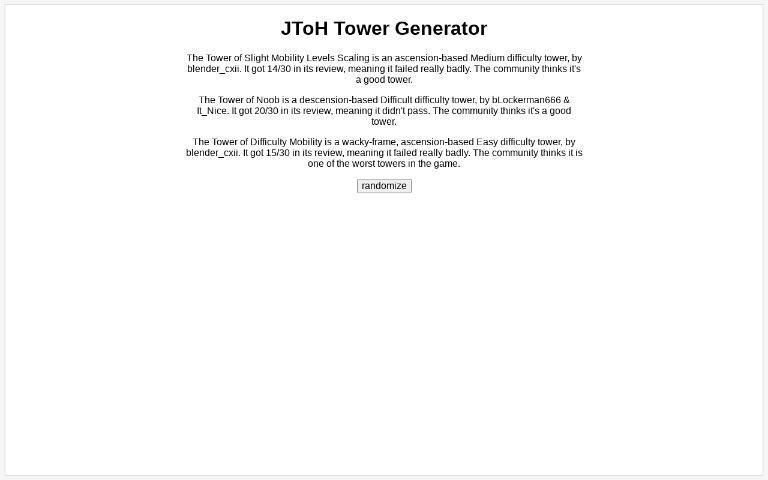 JToH Tower Generator