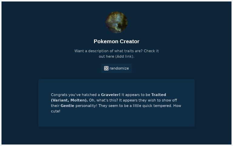 Pokemon Creator ― Perchance Generator