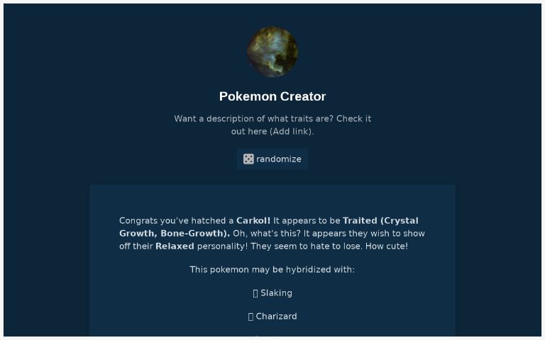 Pokemon Creator ― Perchance Generator