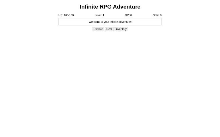 Infinite RPG Adventure ― Perchance Generator