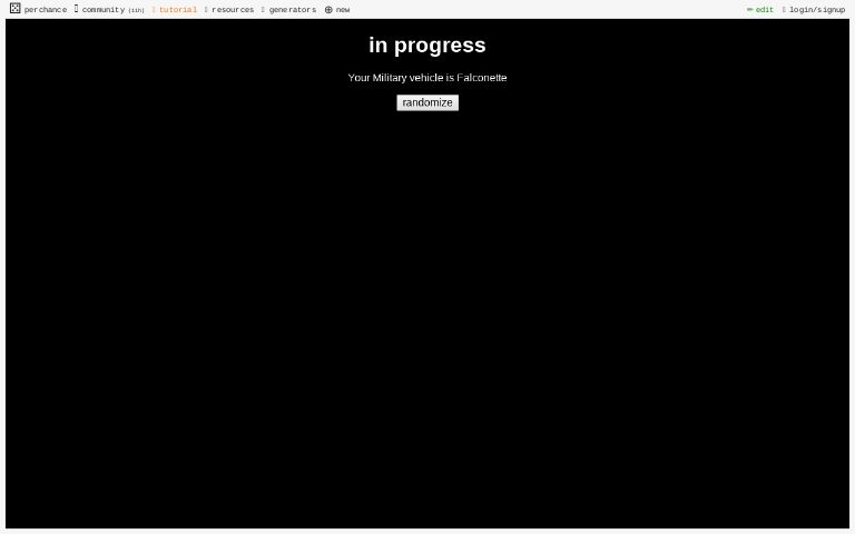 in progress ― Perchance Generator