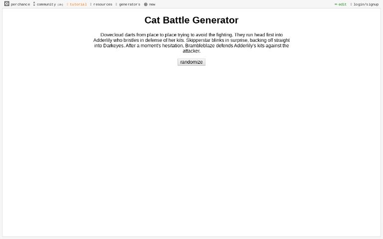 Cat Battle Generator