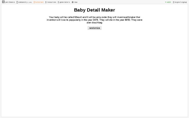 Baby Detail Maker ― Perchance Generator