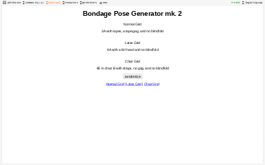 Bondage Pose Generator mk. 2