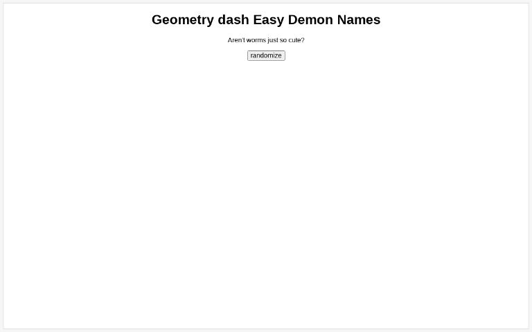 Geometry dash Easy Demon Names ― Perchance Generator