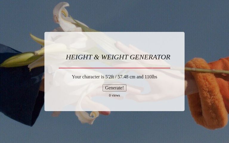 Height & Weight Generator