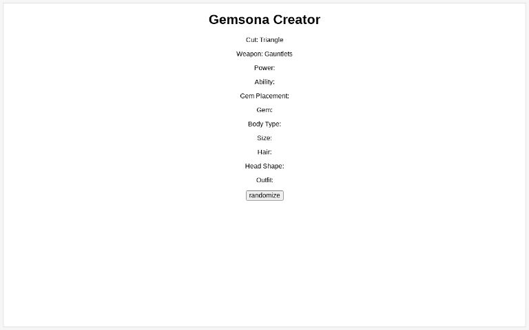 Gemsona Creator ― Perchance Generator