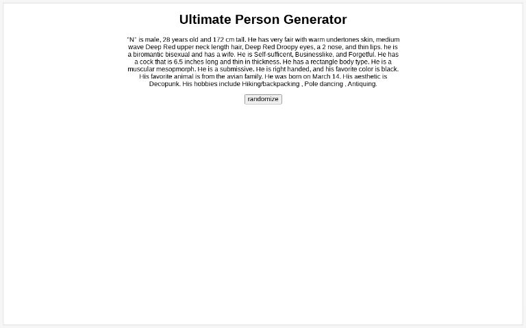 Ultimate Person Generator