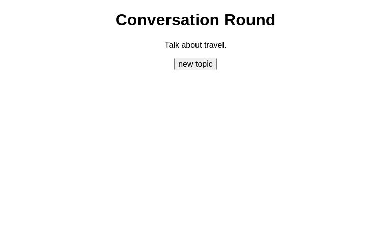Conversation Round ― Perchance Generator
