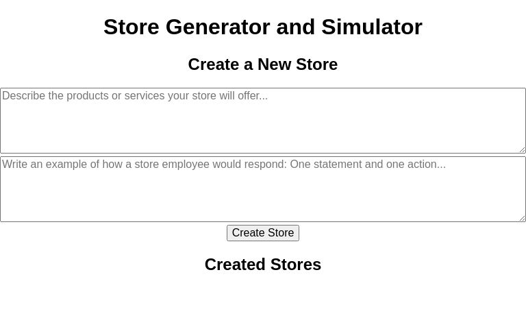 Store Generator and Simulator