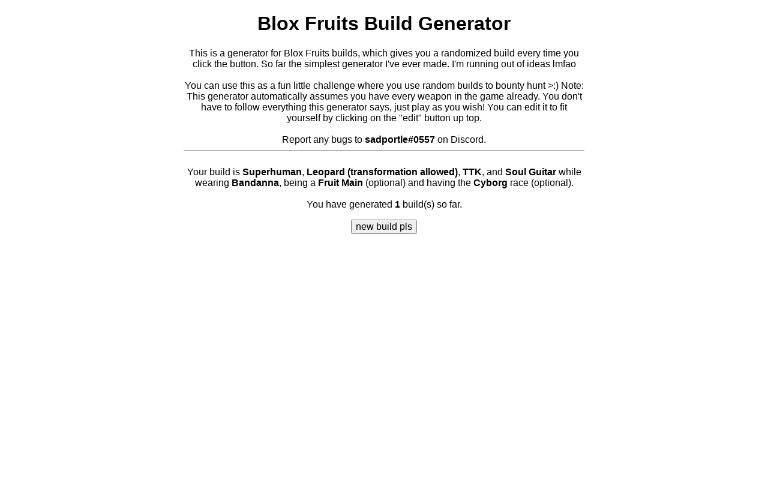 Blox Fruits Build Generator