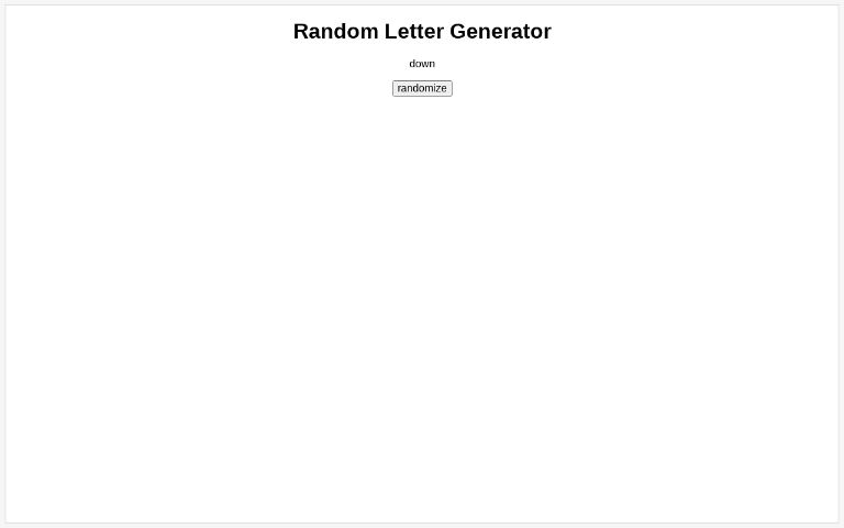 Random Letter Generator