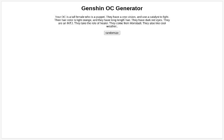 Genshin OC Generator