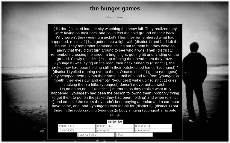 the hunger games ― Perchance Generator