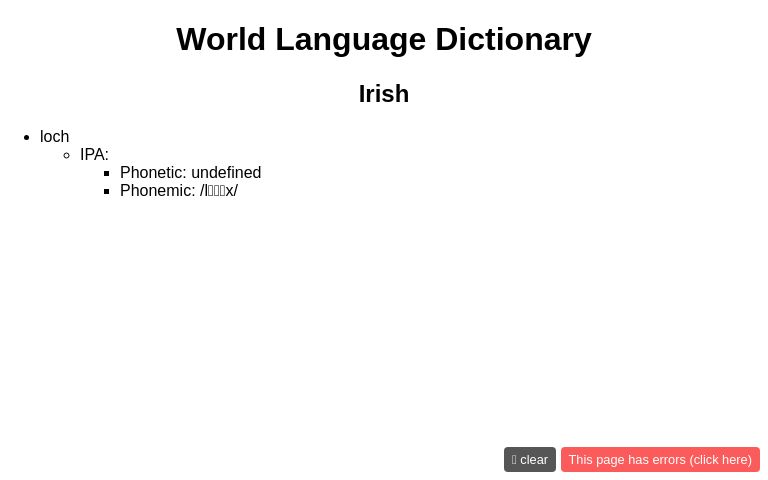 World Language Dictionary ― Perchance Generator