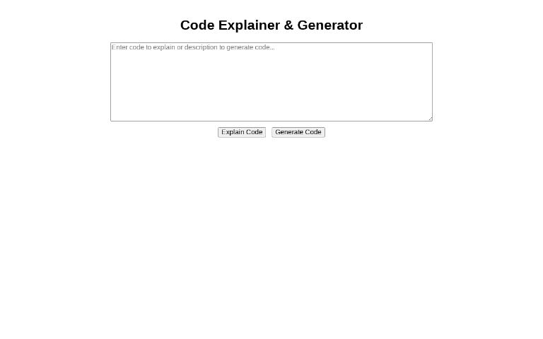 Code Explainer & Generator