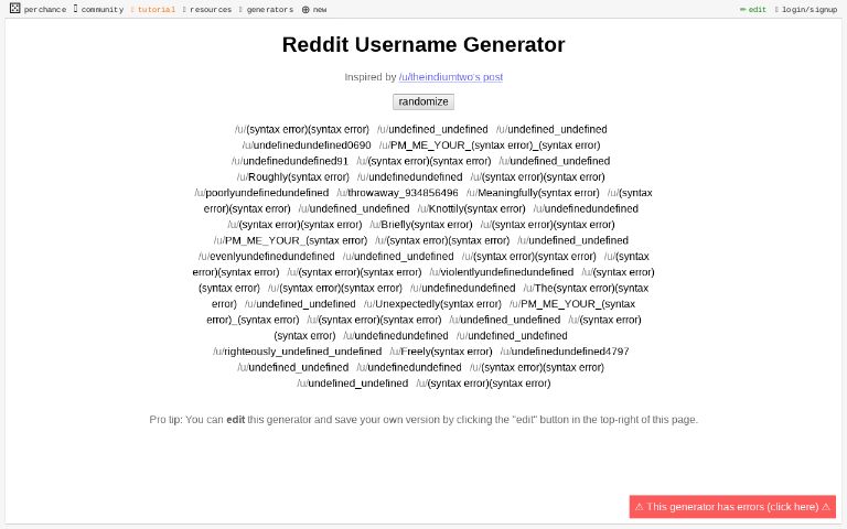Reddit Username Generator